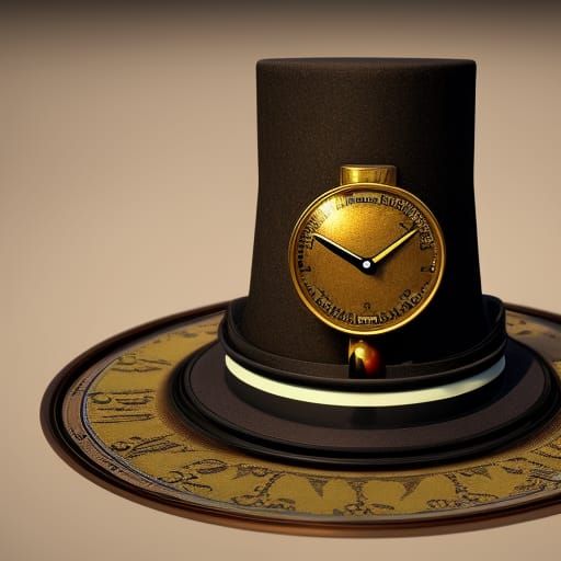 a clock themed top hat - AI Generated Artwork - NightCafe Creator