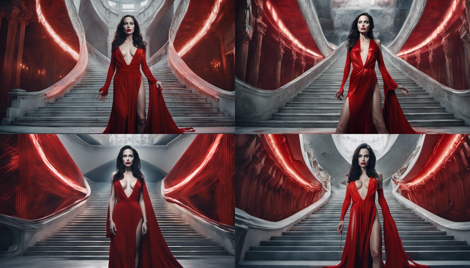 Full body 8k Photo looks of 25yr old Angelina Jolie symetrical features ...