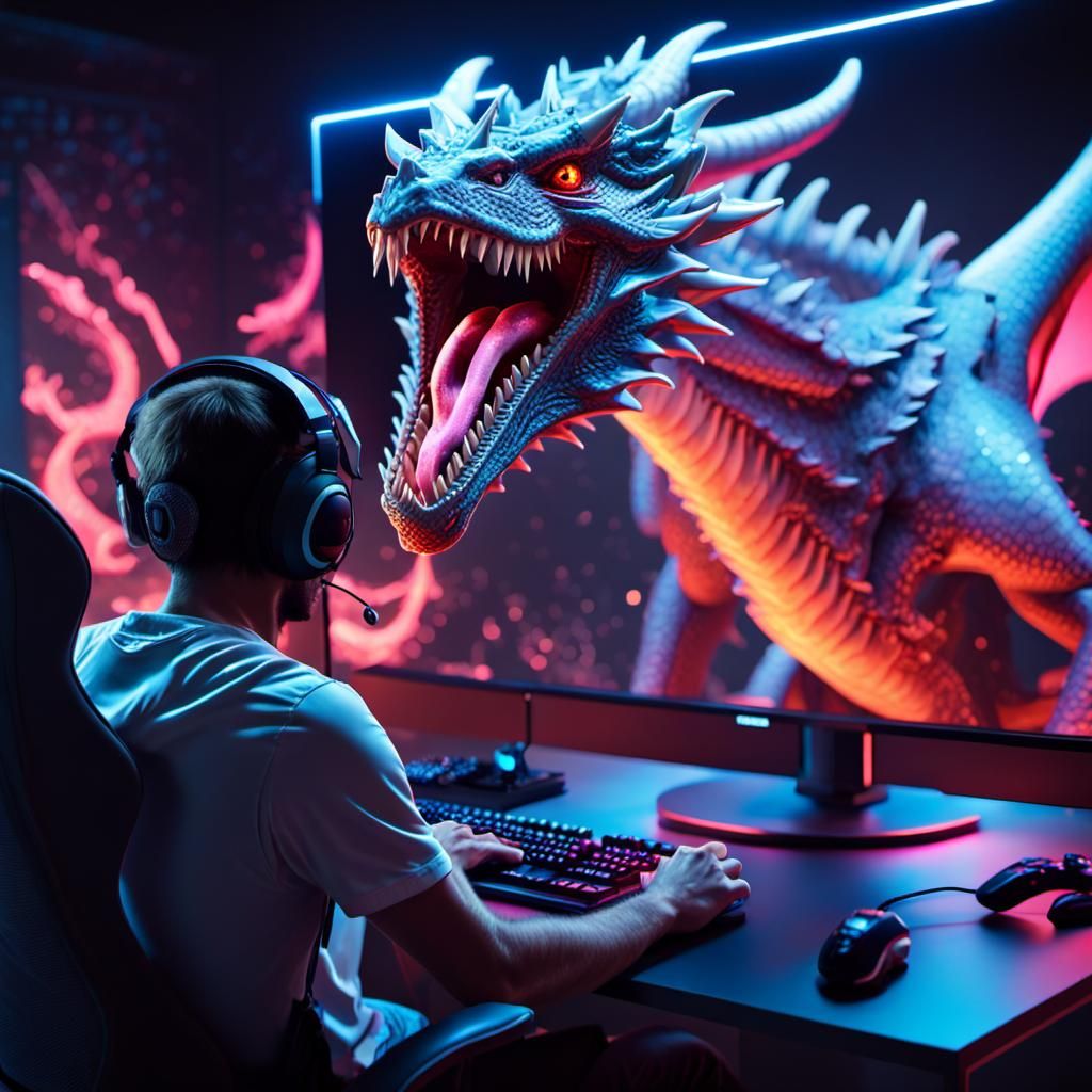 Gaming intensified - AI Generated Artwork - NightCafe Creator