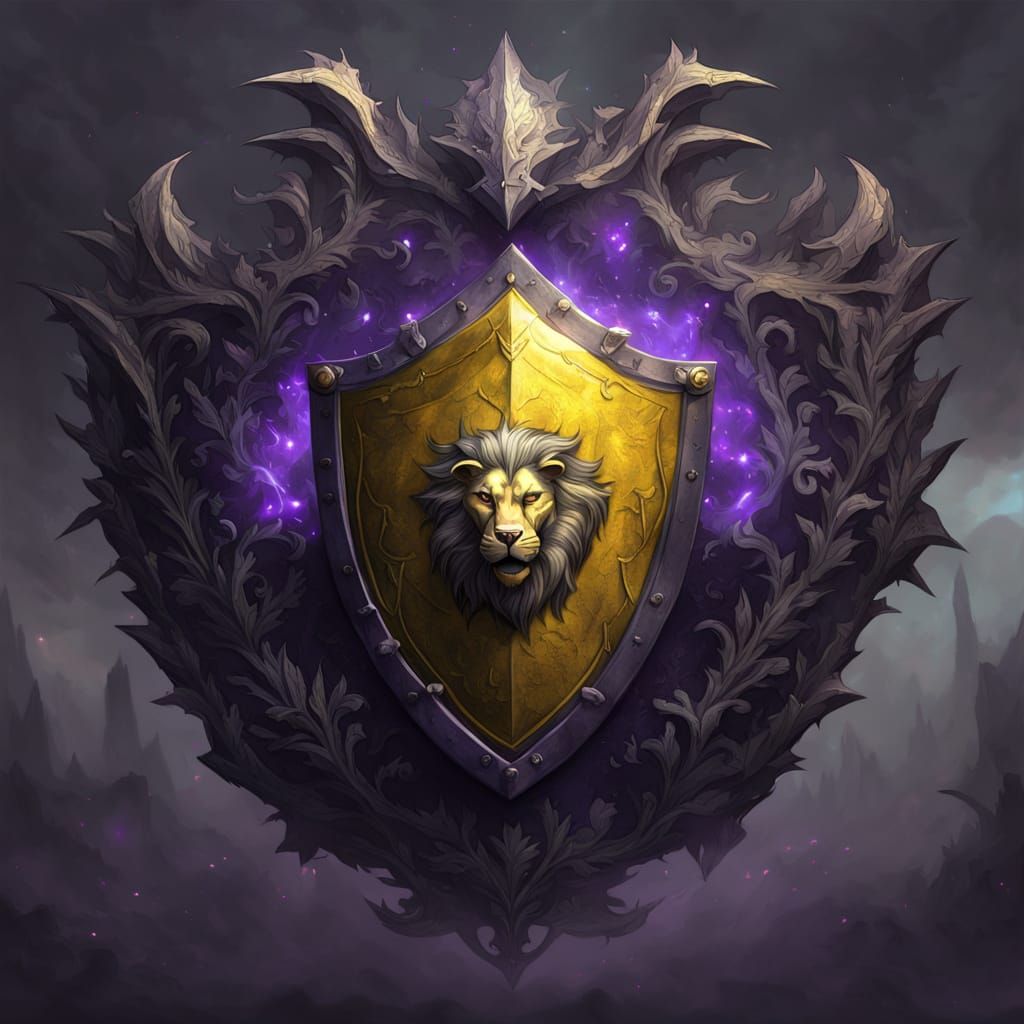 Medieval Knights Shield in Dark Fantasy Art - AI Art