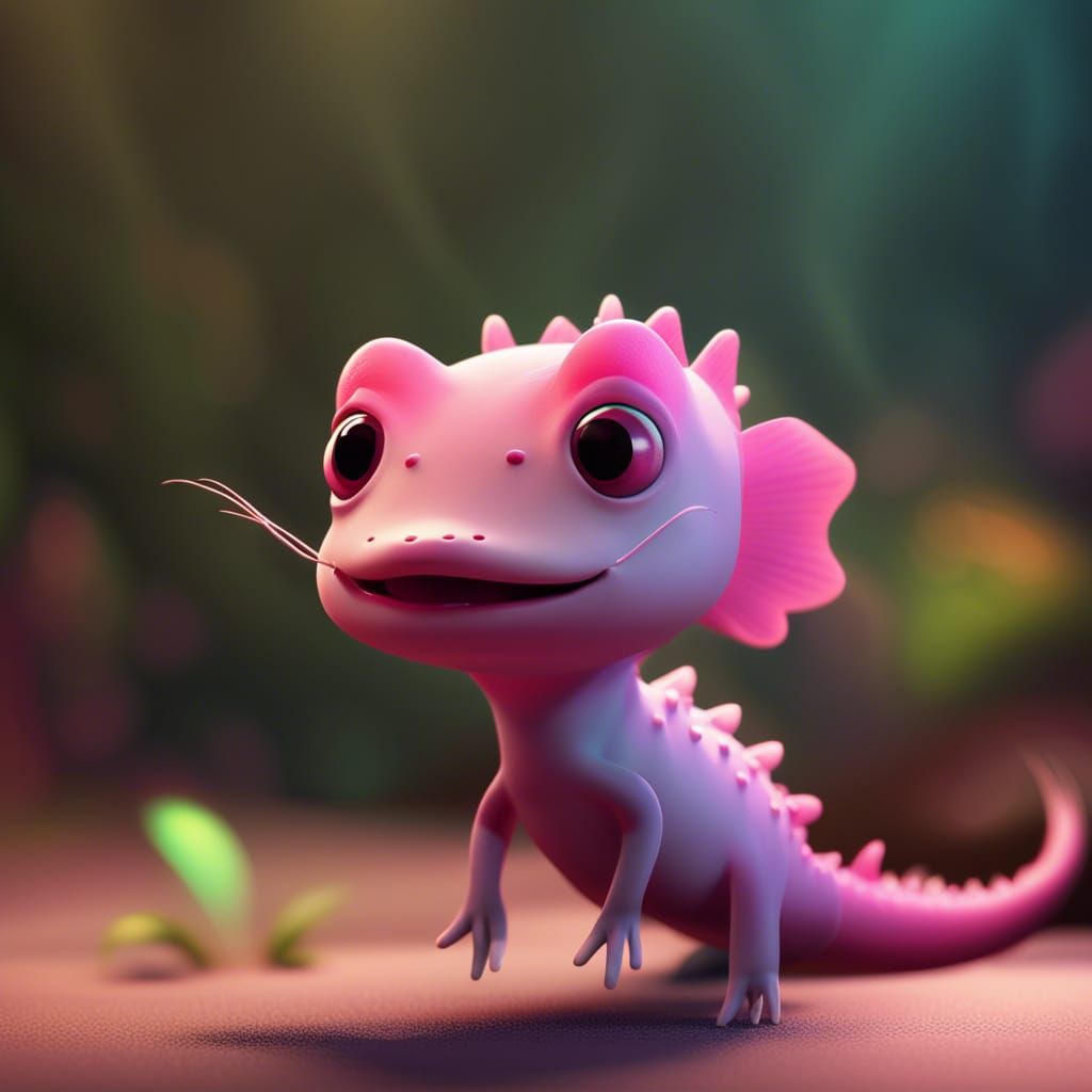 Cartoon Axolotl - AI Generated Artwork - NightCafe Creator