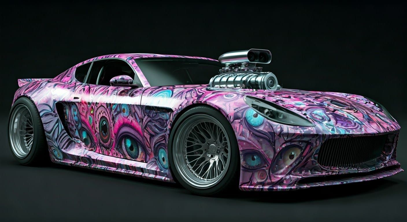 Futuristic Hot Rod Drift Car with Avant-Garde Desi... - AI Art