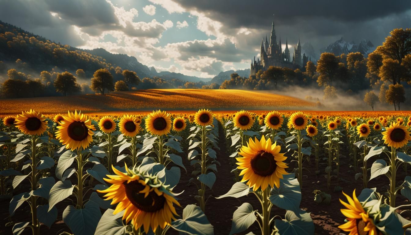 A Field of Sunflowers - AI Generated Artwork - NightCafe Creator