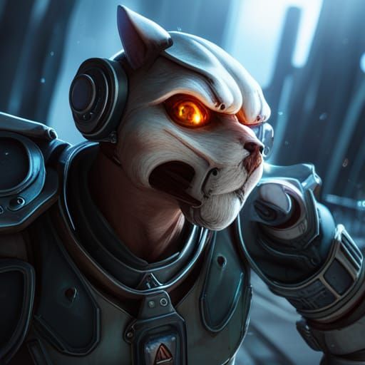 cybercat in the style of the game doom - AI Generated Artwork ...