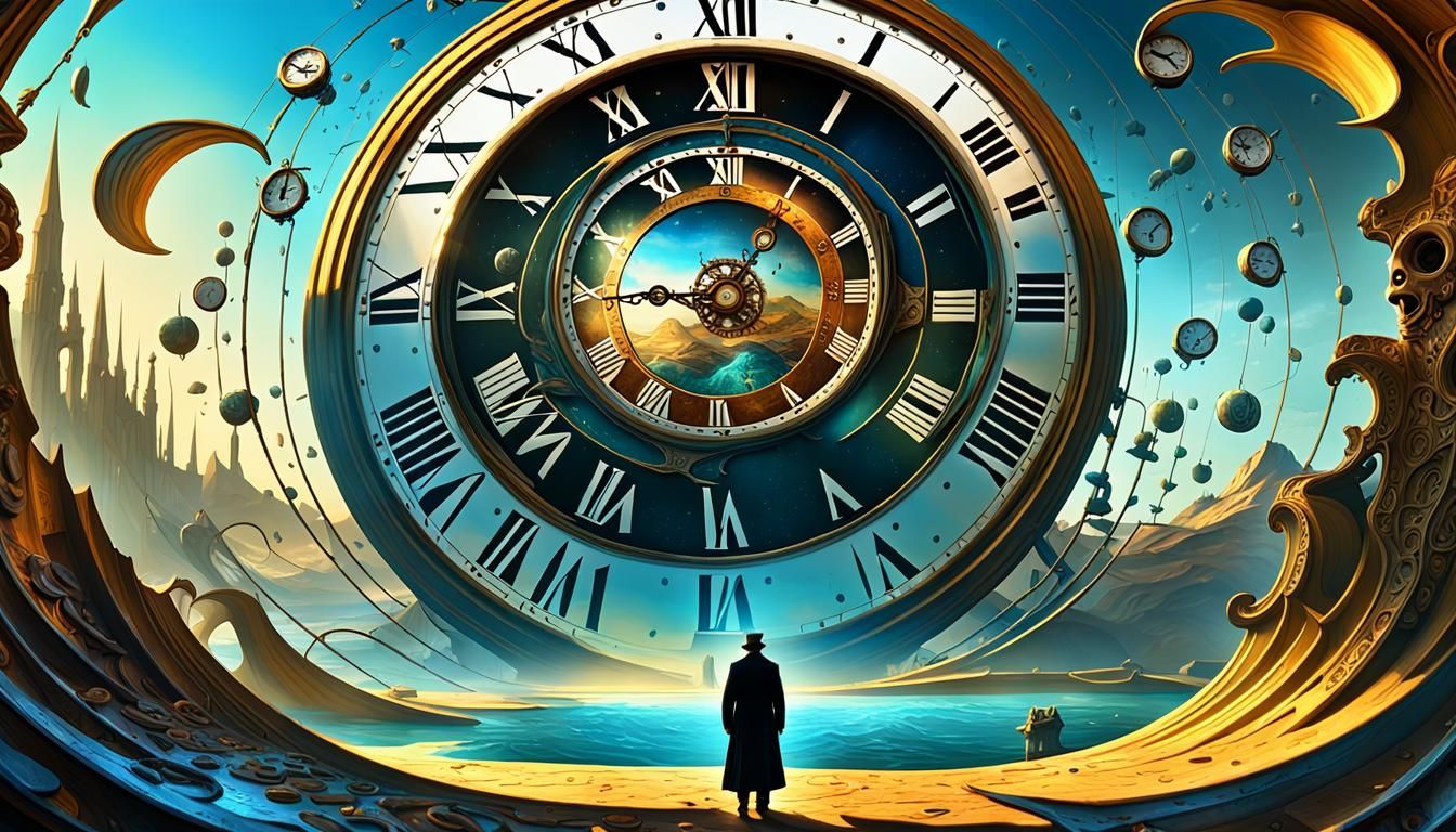 The masters of time in a surreal post-time scene they count the minutes ...