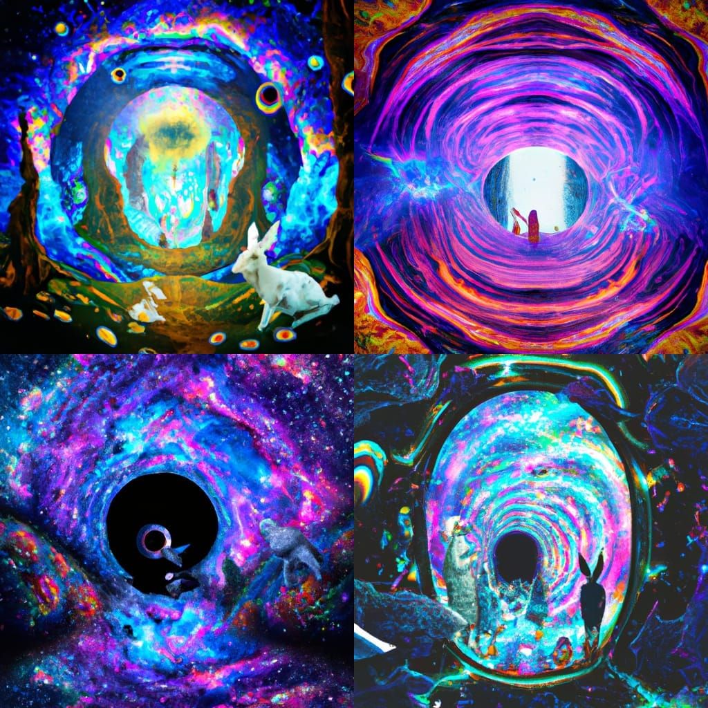 Trippy rabbit hole to wonderland - AI Generated Artwork - NightCafe Creator