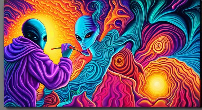 Painting: The Alien Painter - AI Generated Artwork - NightCafe Creator
