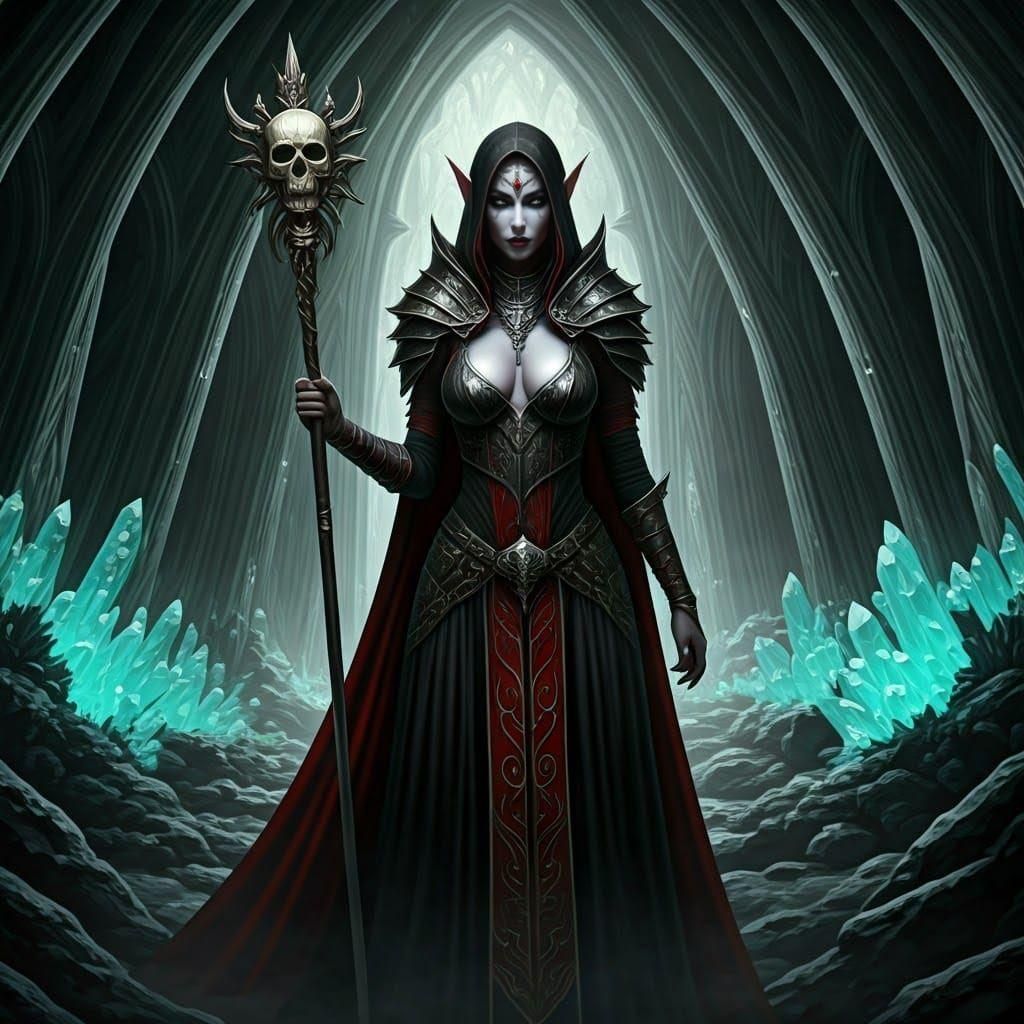 Dark elven cult sorceress - AI Generated Artwork - NightCafe Creator
