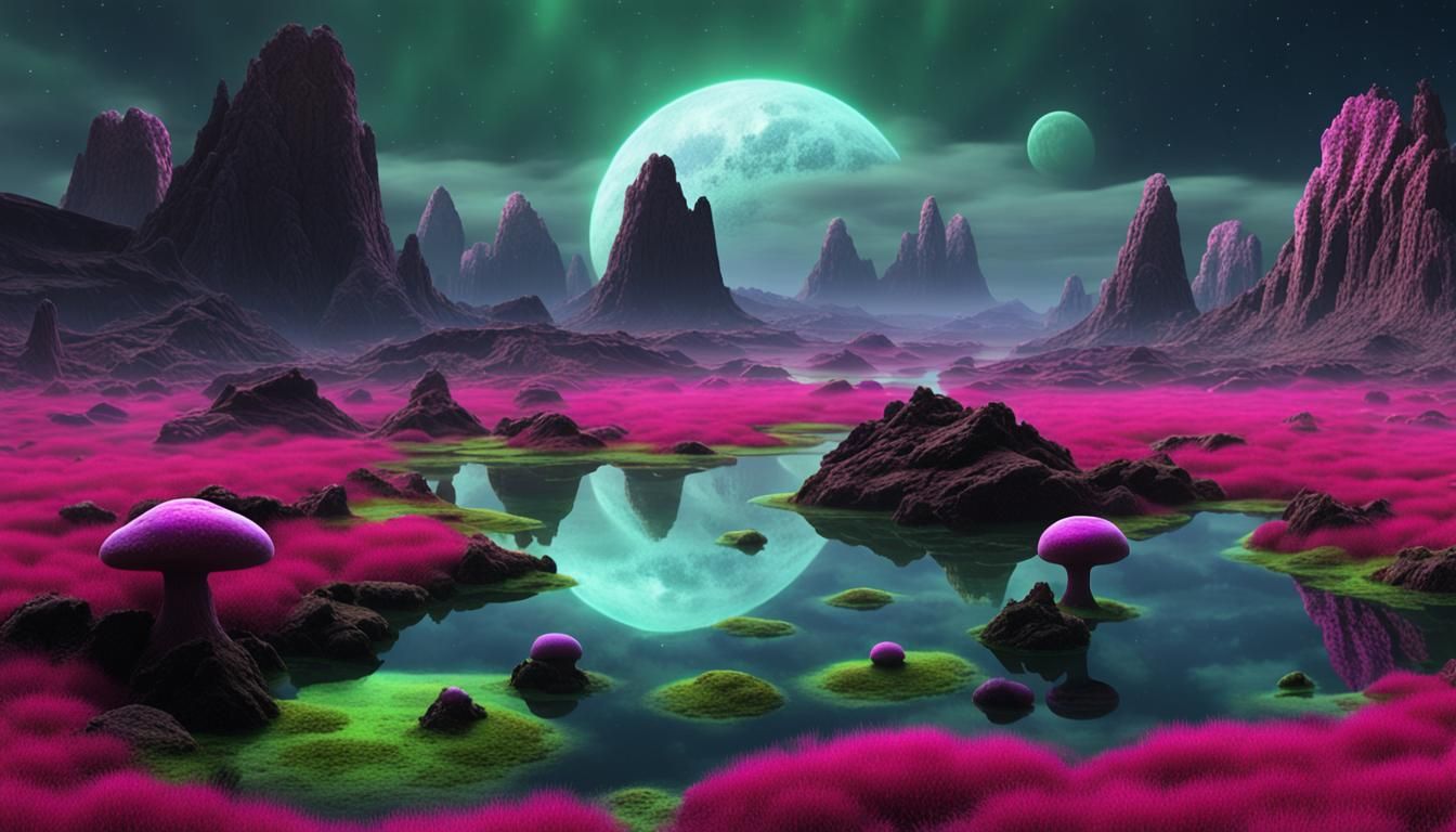 Strange alien planet with tiny strange gray alien Zeta Reticulan, no ...