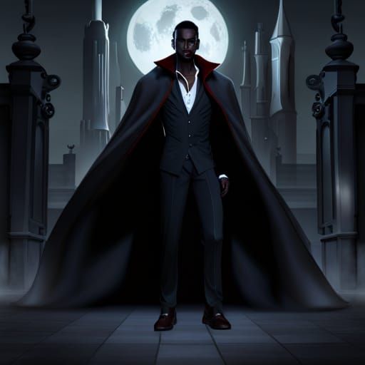 black american male vampire of darkness, Dracula, black hair, dark skin ...
