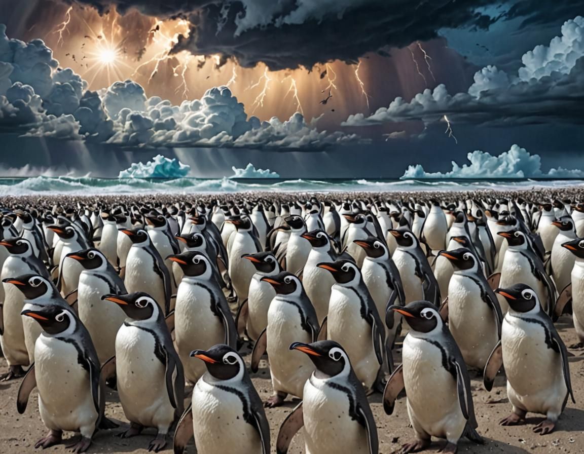 Penguin Invasion Army - AI Generated Artwork - NightCafe Creator