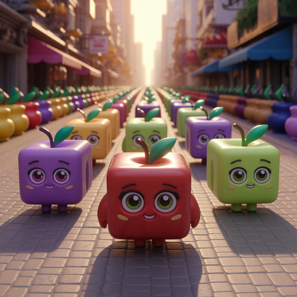 Square Shaped Fruits Parade O7 - Square Shaped Fruits Parade...