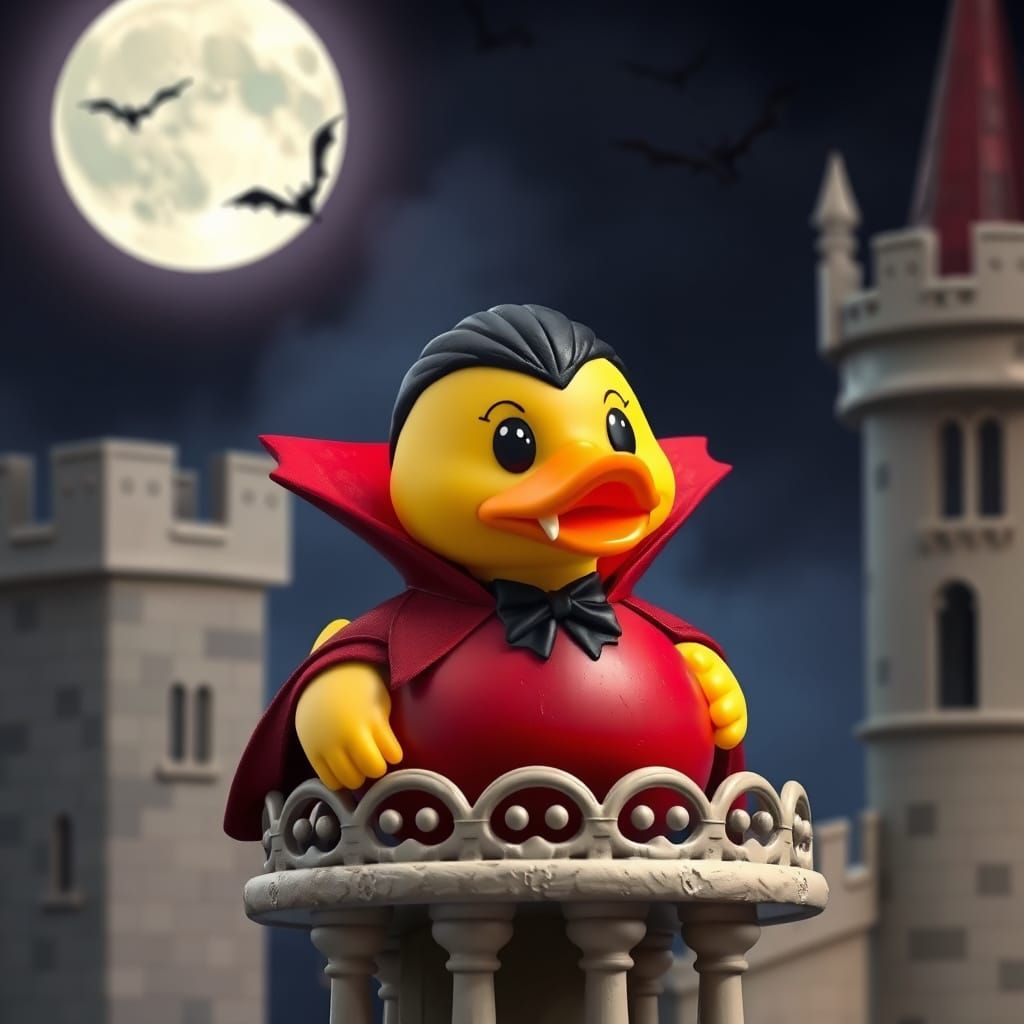 Vampire Duck. - Mysterious Vampire Rubber Duck Under Full M...