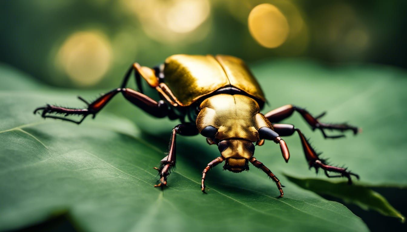 A golden stag beetle - AI Generated Artwork - NightCafe Creator