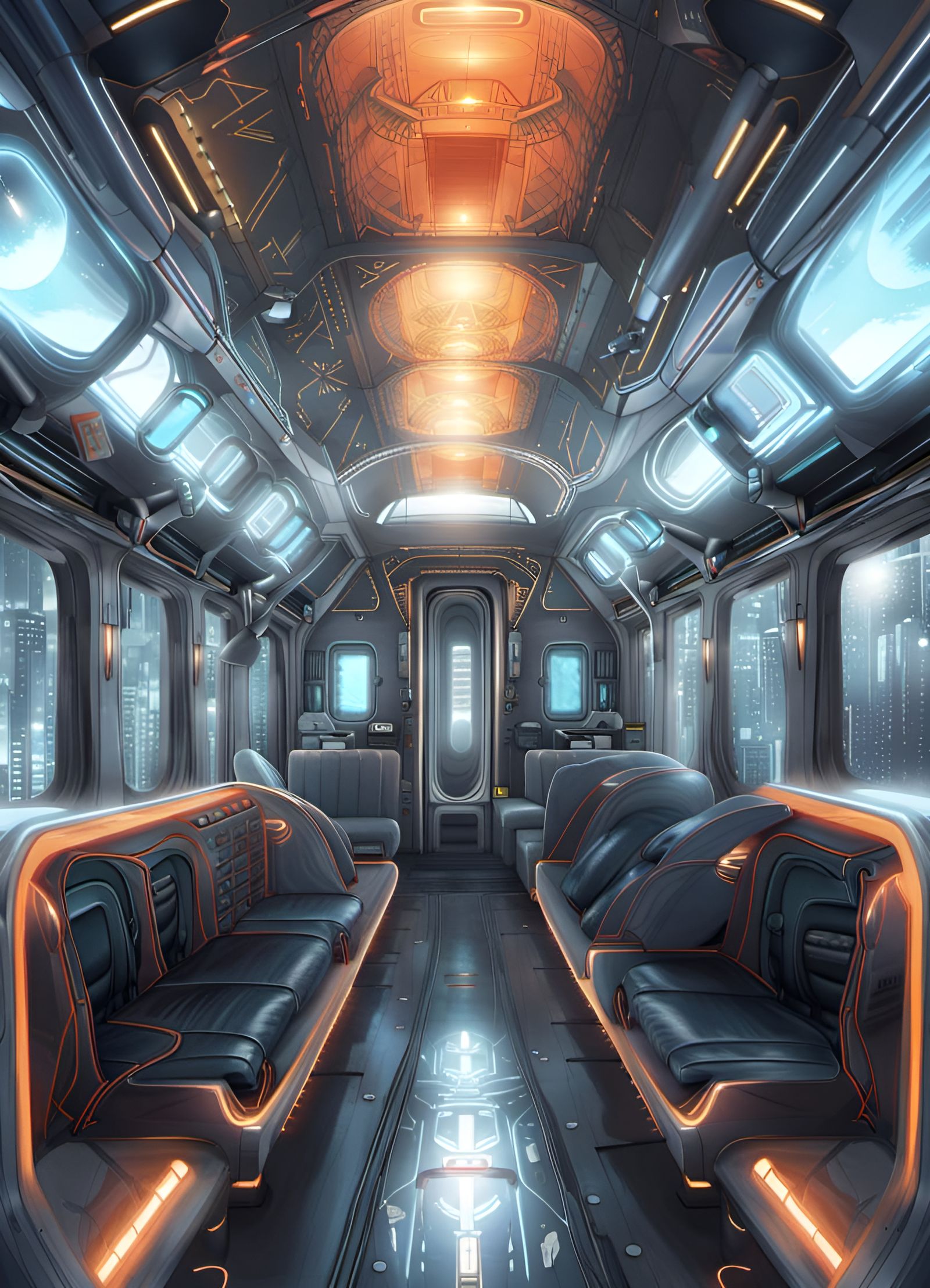 Hyperloop Interior Design v2 - AI Generated Artwork - NightCafe Creator
