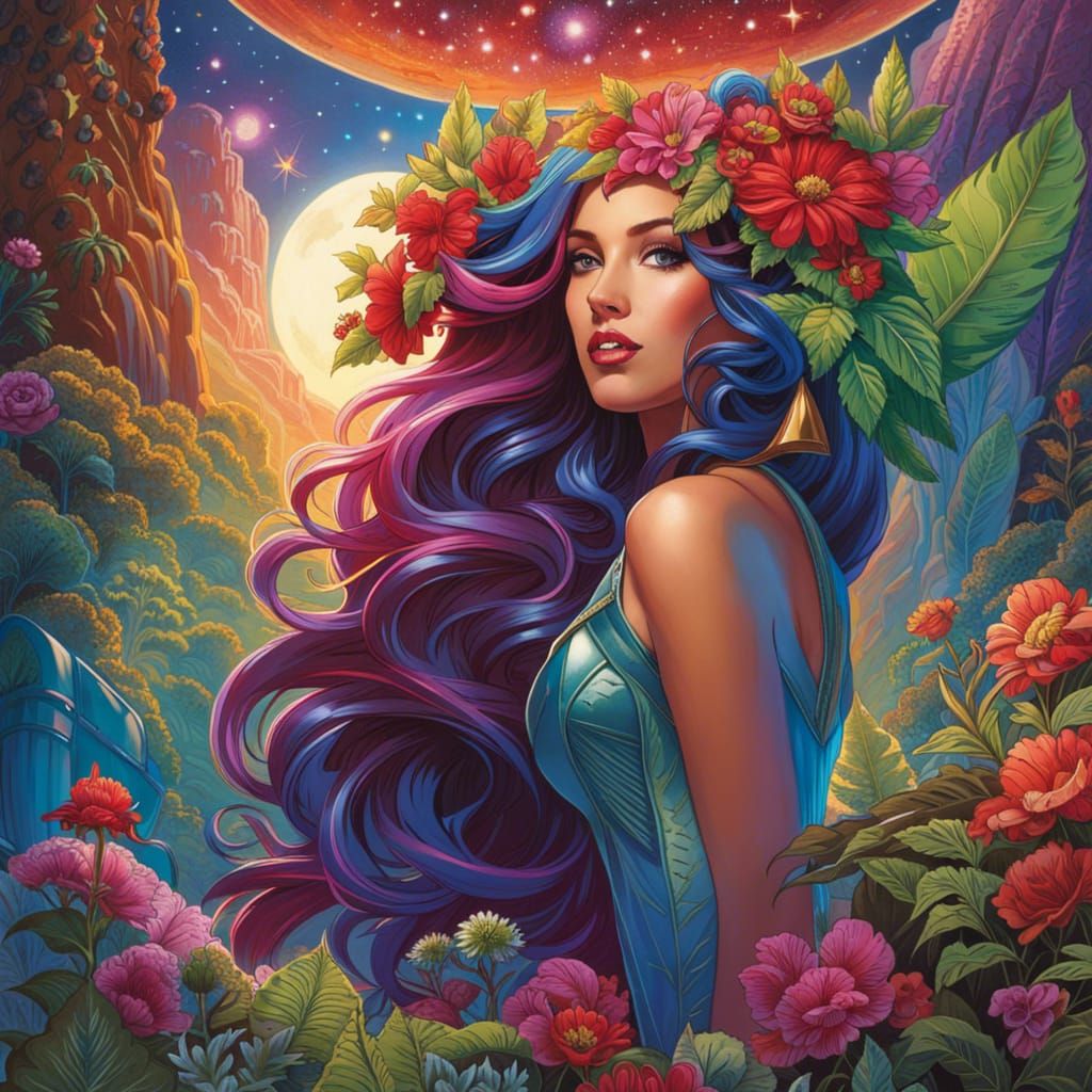 Rainbow Bright as a Marijuana Goddess - AI Generated Artwork ...