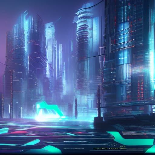 a cyber city in the year 2050 - AI Generated Artwork - NightCafe Creator