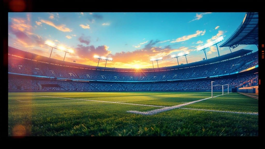 Surreal Football Stadium Sunset in 8K Resolution - AI Art
