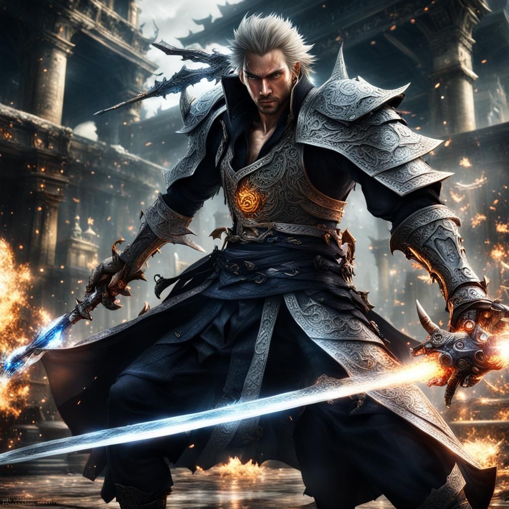 Magical Warrior with empowered blades - AI Generated Artwork ...