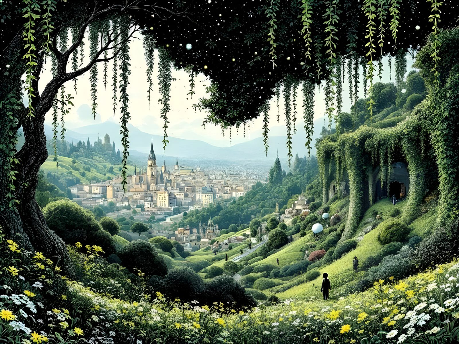 A Village in a Landscape - A Village in a Landscape