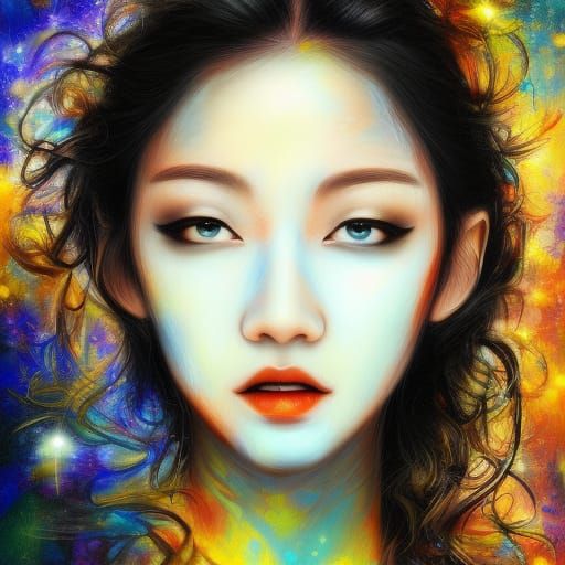 "Heaven's Beautiful Goddess" done as 512-bit art" done by Sungryun Park, super fine, portrait ...