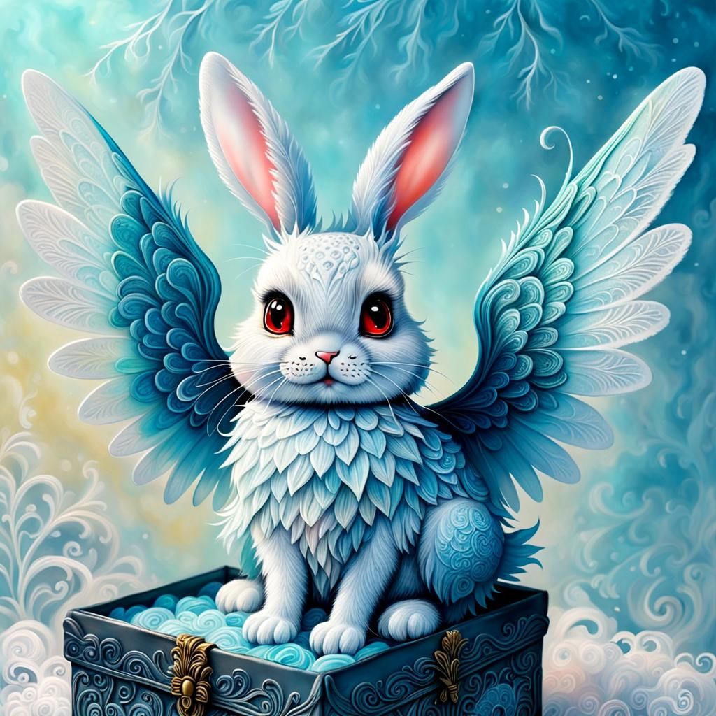 Winged rabbit - AI Generated Artwork - NightCafe Creator