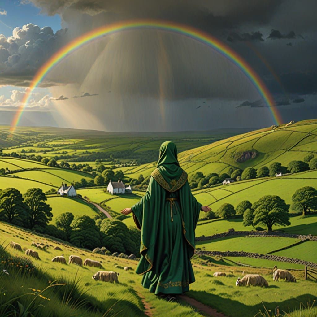 St. Patrick's Goddess in Classical Animation Style - AI Art