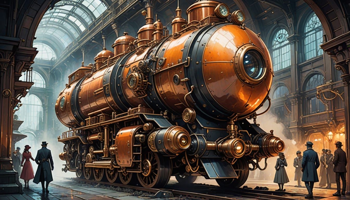 steampunk trainstation - steampunk trainstation
