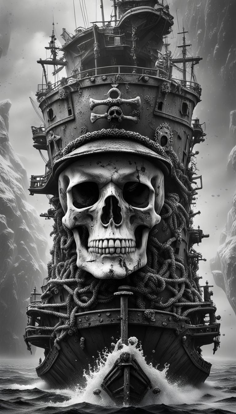 skull ship portrait - AI Generated Artwork - NightCafe Creator