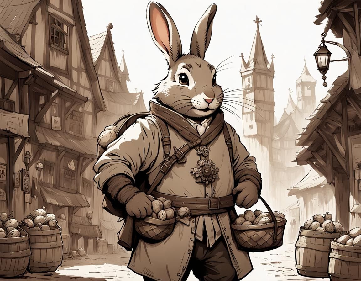 Sepia Tone Rabbit Is Ready To Cook - AI Generated Artwork - NightCafe ...