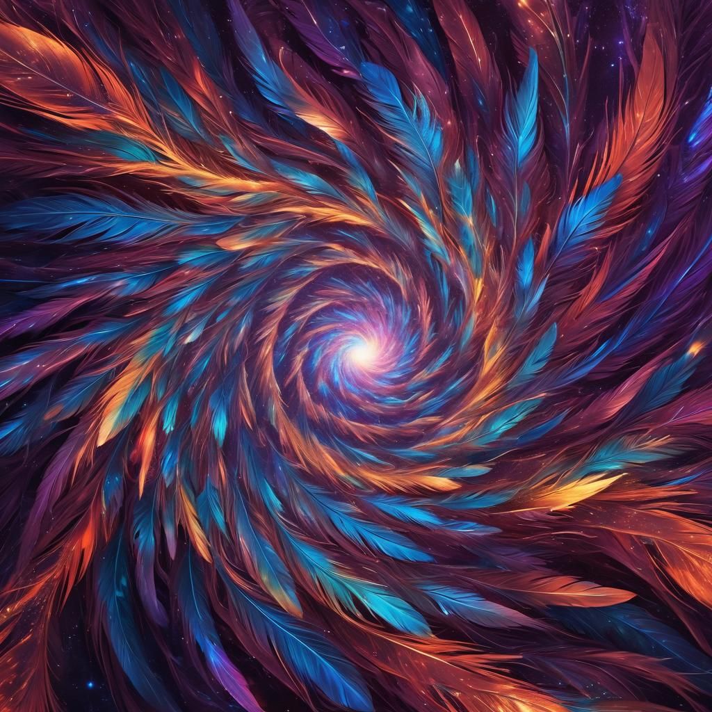 Feathery Vortex - AI Generated Artwork - NightCafe Creator
