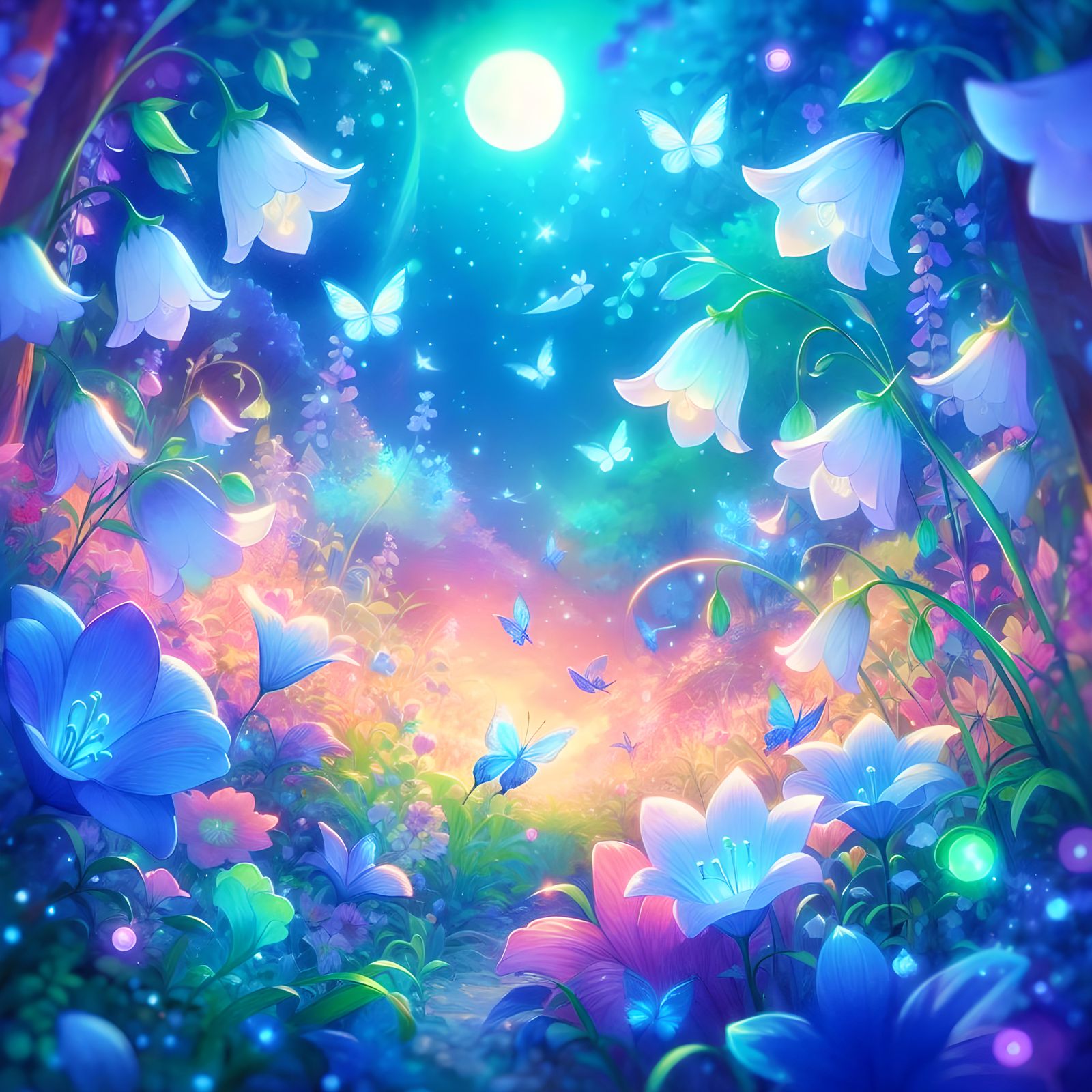 Mystic Flower Patch - AI Generated Artwork - NightCafe Creator