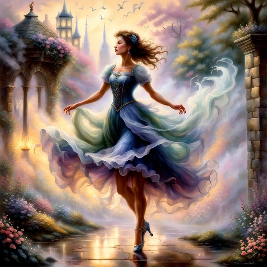 Dancer, smoke fog mist 1 - AI Generated Artwork - NightCafe Creator