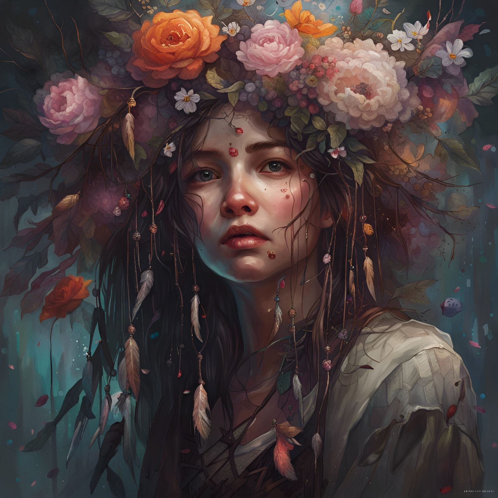 Flowery Beauty - AI Generated Artwork - NightCafe Creator