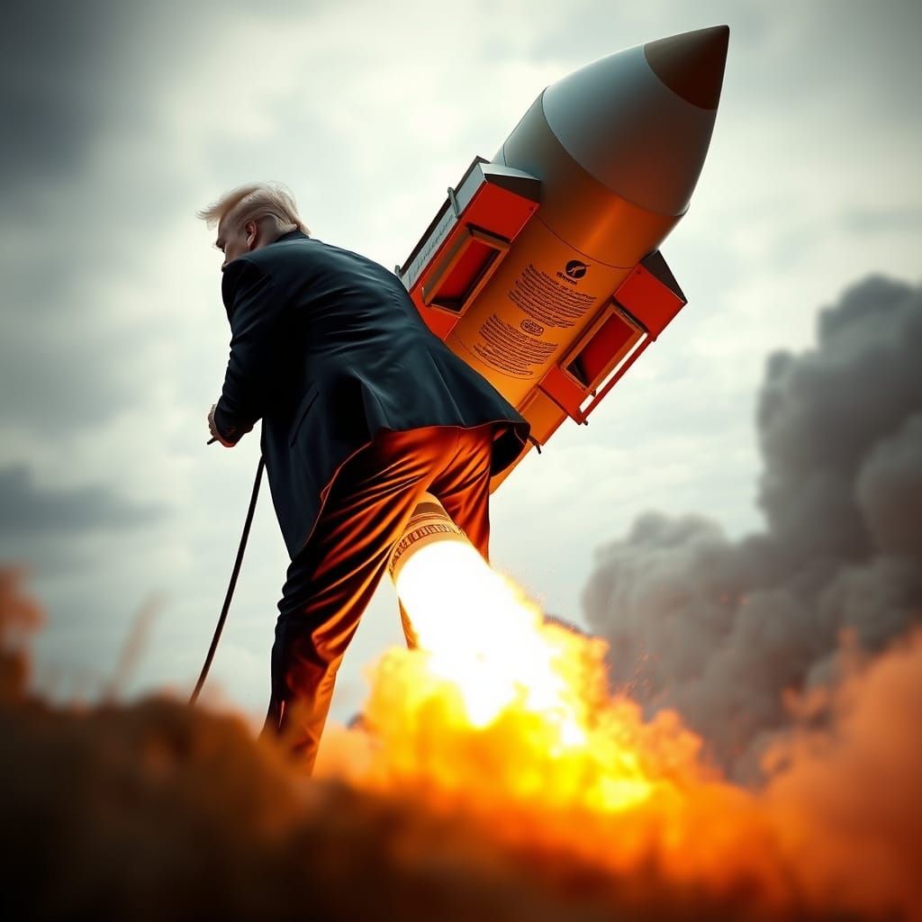 Donald Trump Unveils a Miniature SpaceX Masterpiec... - AI Art