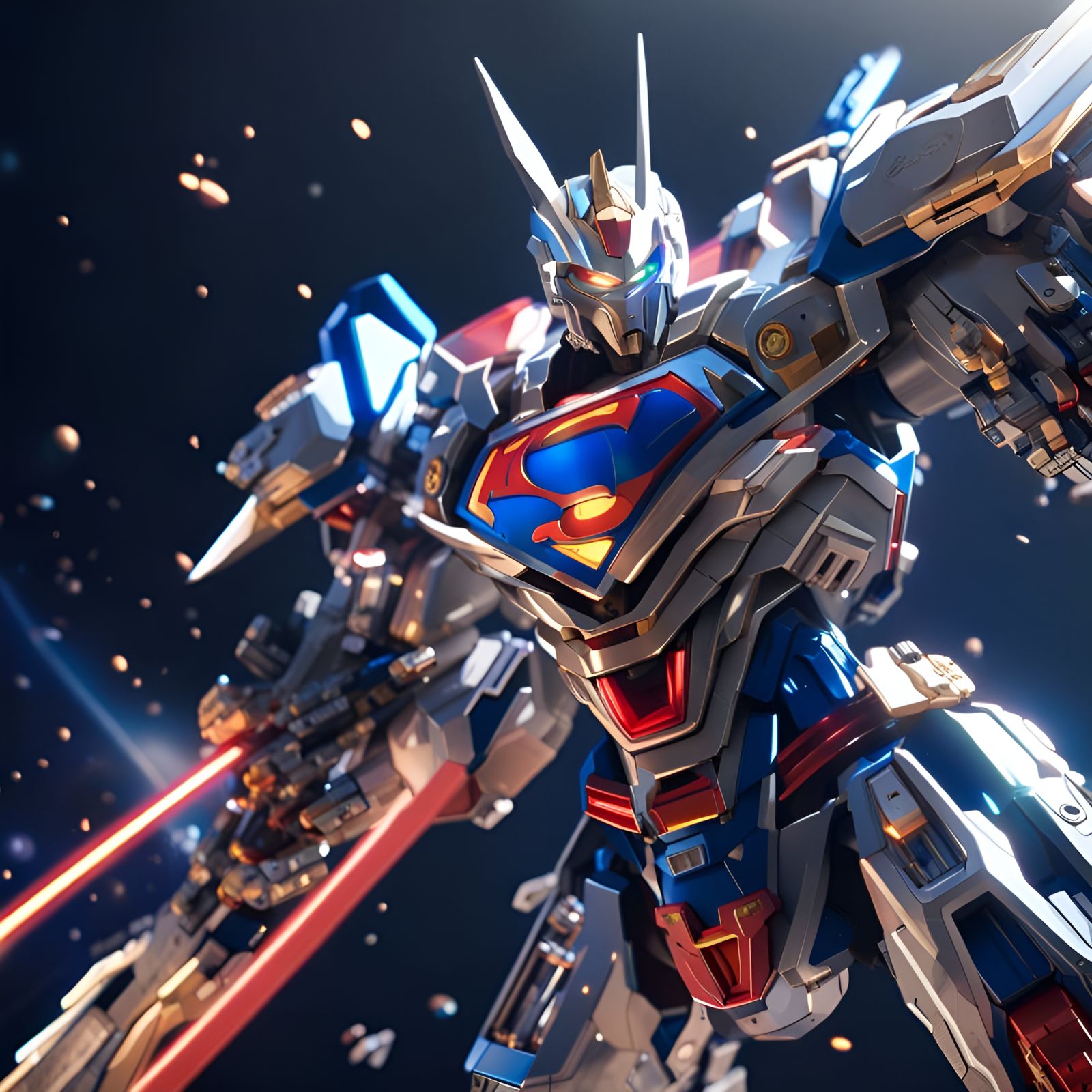 Gundam Mecha Superman vibes 😁 - AI Generated Artwork - NightCafe Creator