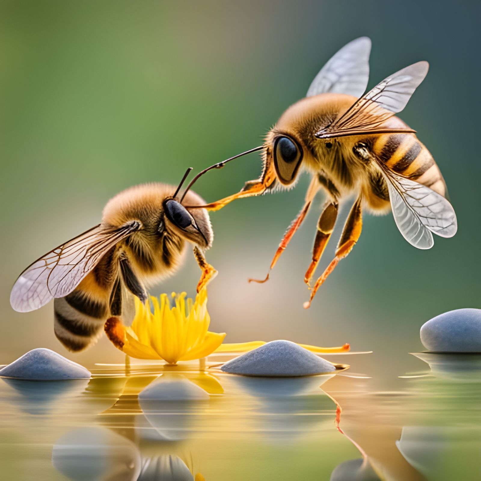 Bees fighting - AI Generated Artwork - NightCafe Creator