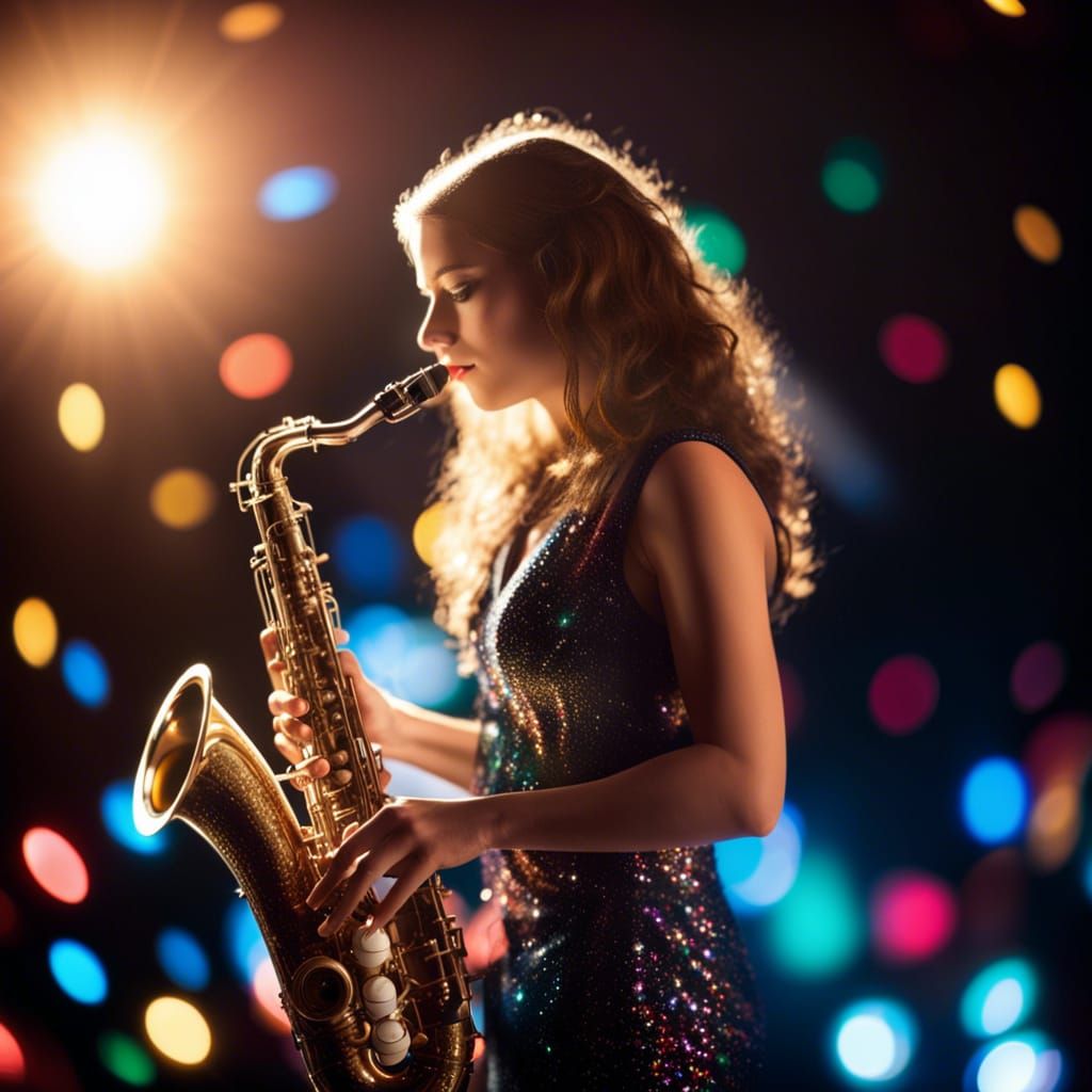 Young beauty playing alto saxophone. - AI Generated Artwork - NightCafe ...