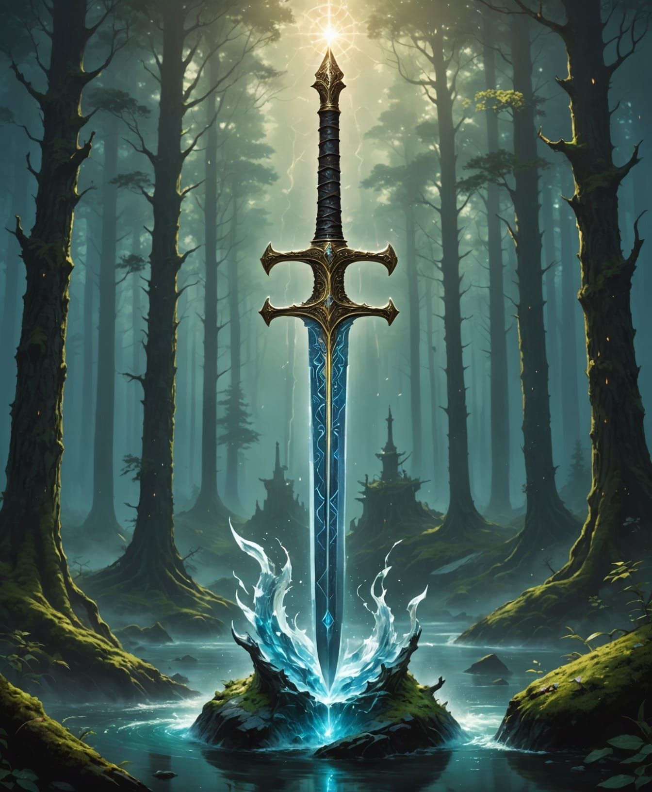 Ethereal Sword of the Elements: Omnipotent Power i... - AI Art