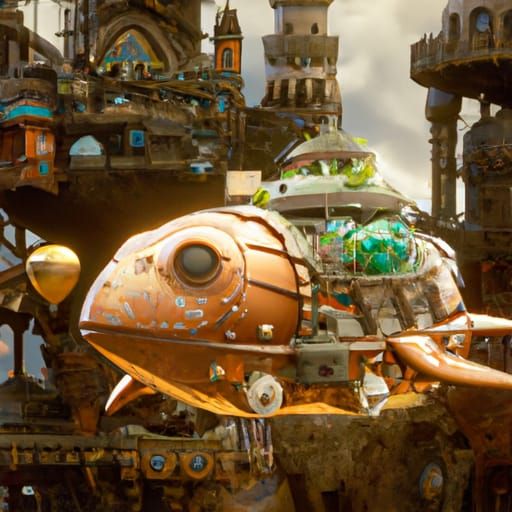 Flying Cyber Fish - AI Generated Artwork - NightCafe Creator