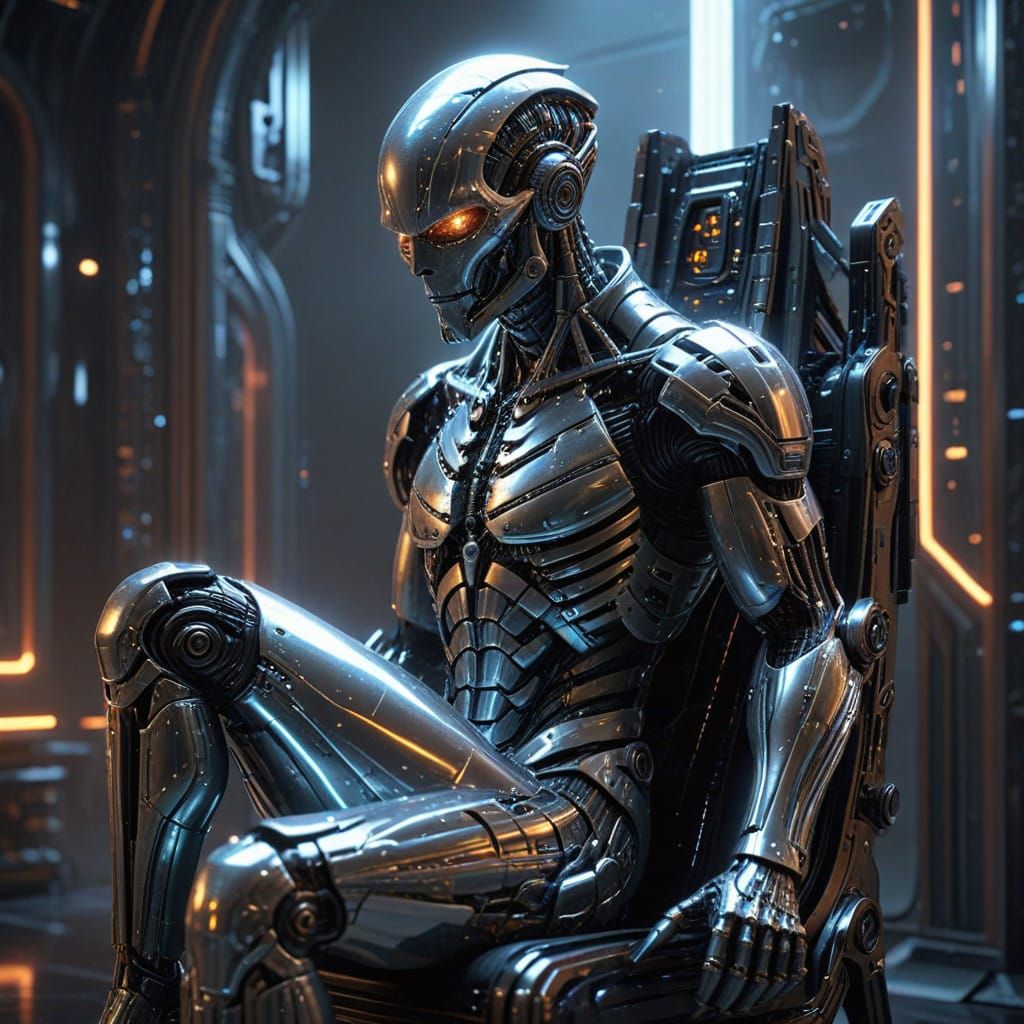 Cyber Bionic Titan Holds Universe in Foggy Cube, S... - AI Art