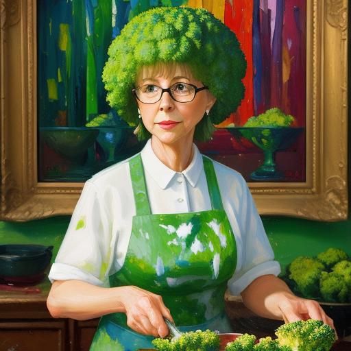 Dana Carvey’s Lady Chopping Broccoli - AI Generated Artwork - NightCafe ...
