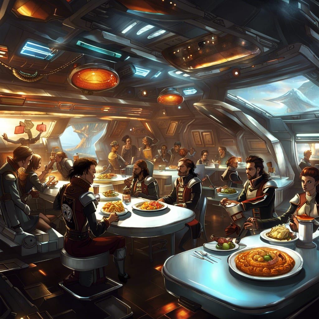 Space Pirate Cafeteria - AI Generated Artwork - NightCafe Creator