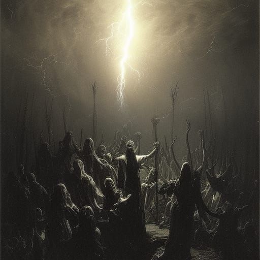 warlocks conjuring lightning - AI Generated Artwork - NightCafe Creator