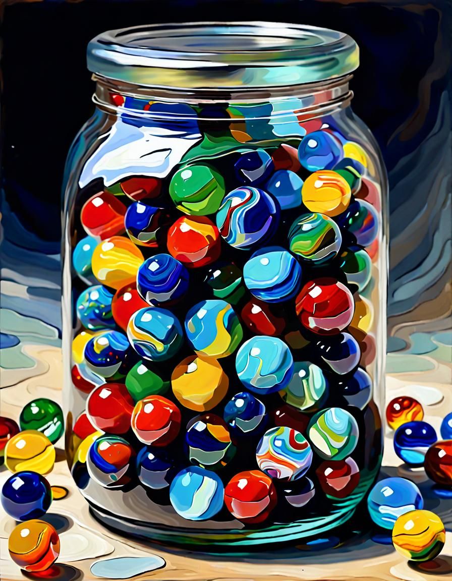 Jar of Marbles - AI Generated Artwork - NightCafe Creator