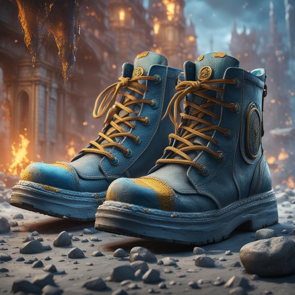 Cement shoes - AI Generated Artwork - NightCafe Creator