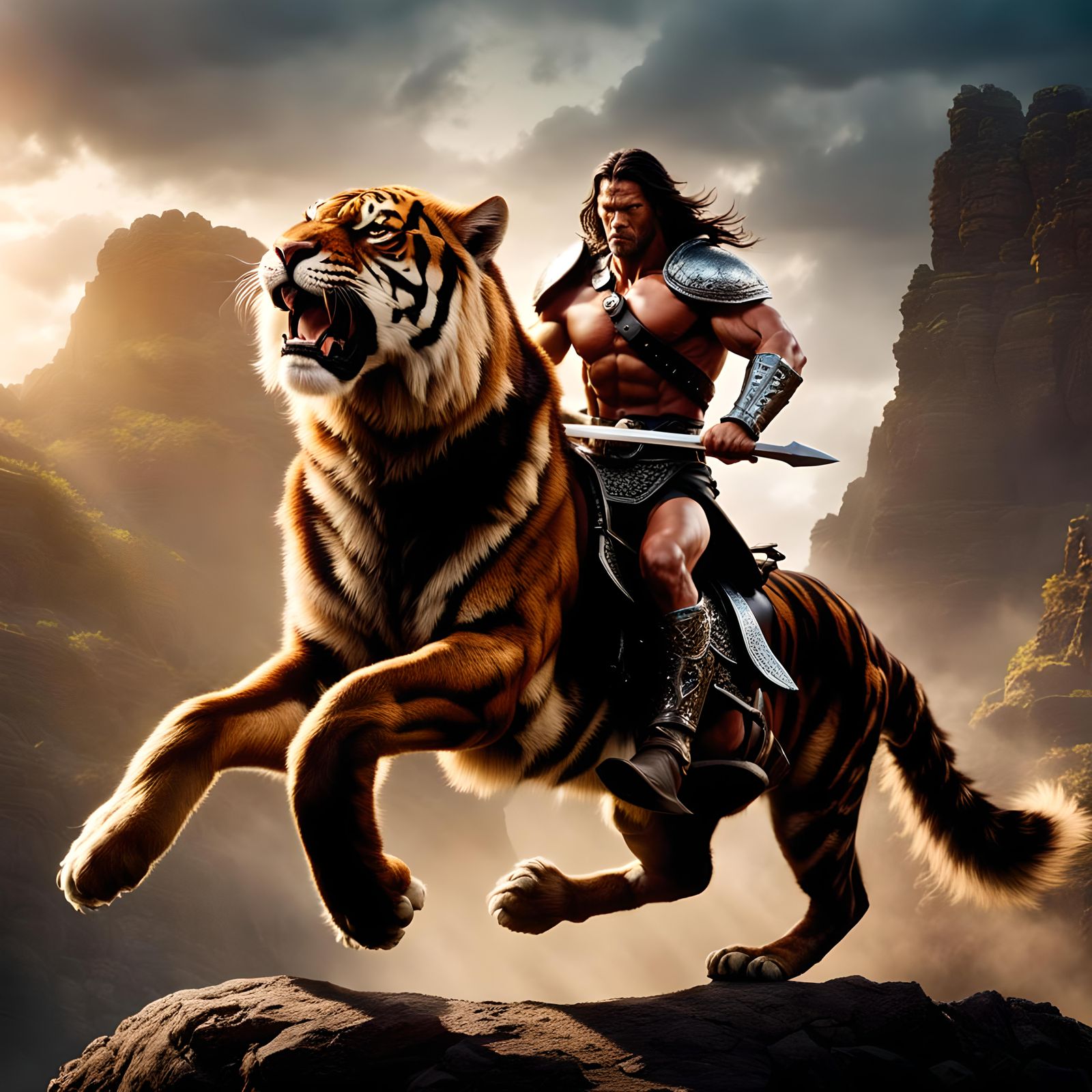 Conan and Tiger - AI Generated Artwork - NightCafe Creator