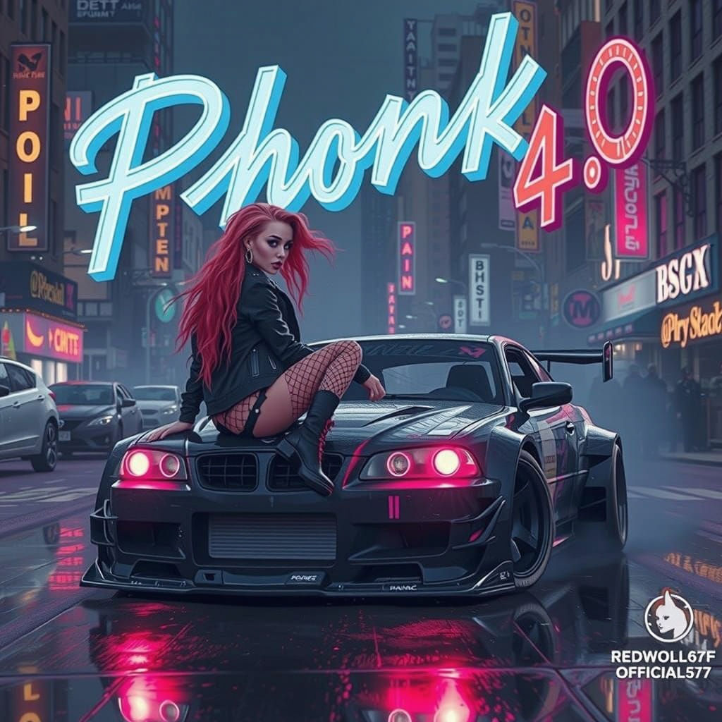 Ethereal Drift Car Cover Art in Phonk Style - AI Art