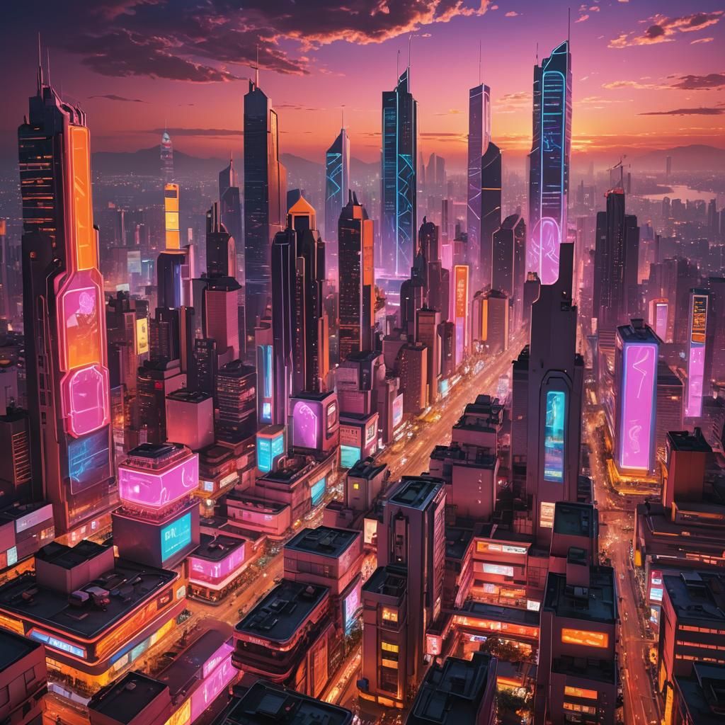 Embark on a mesmerizing journey through a retro-futuristic cityscape at ...