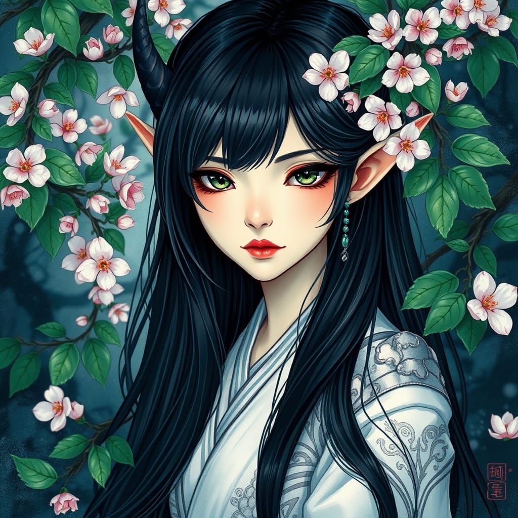 A anime girl elf - Elegant Japanese Elf Maiden in Whimsical ...